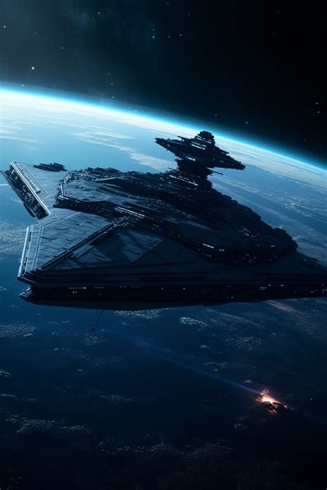 Star Wars Stardestroer Earth Space Ship Concept Art Concept Ships