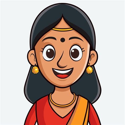 Un Dibujo De Dibujos Animados De Una Mujer Con Una Sonrisa En La Cara