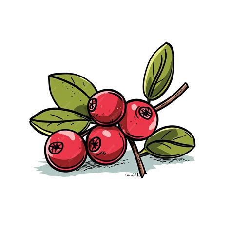 Premium Photo Colorful Cranberry Drawing On White Background Cartoon