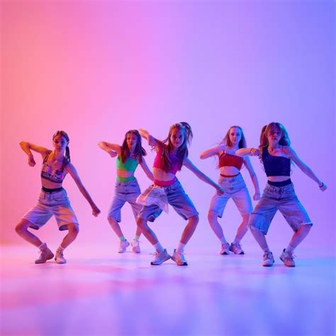 premium photo stylish teenagers dance in sync and to beat of music