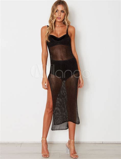 Silver Club Dress Womens High Split Backless Sheer Sexy Slip Dress