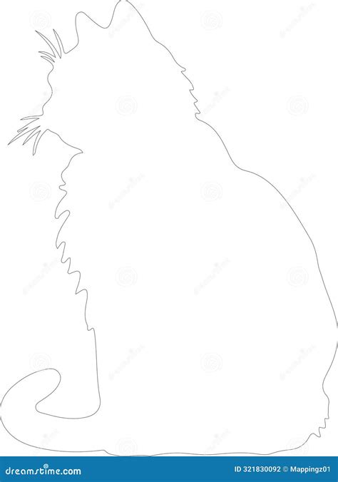 Selkirk Rex Cat Outline Outline Silhouette Generative Ai Cartoon Vector