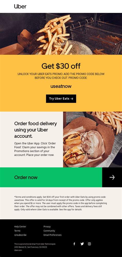 Unlock Your Uber Eats Promo From Uber Desktop Email View Really