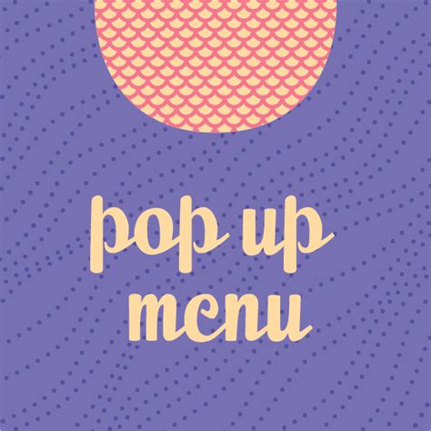 pop up menu items