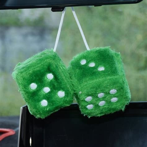 6cm Fuzzy Plush Dice Retro Plush Hanging Mirror Square Fuzzy Dices Car