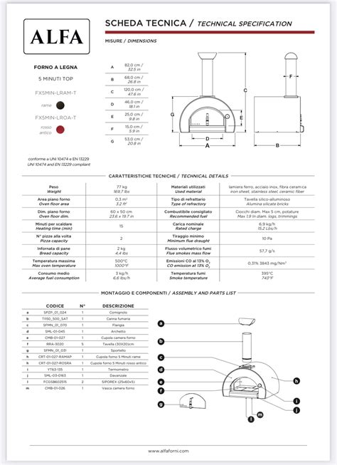 Alfa 5 Minuti Wood Copper Pizza Oven Trendceramics
