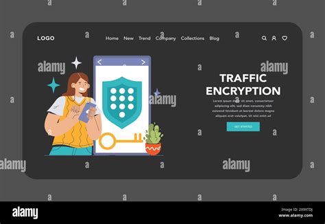 Data Encryption Dark Or Night Mode Web Landing Personal Information