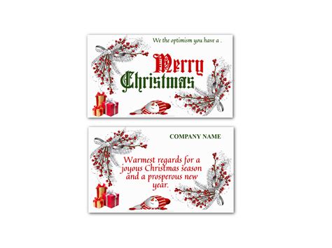 Printable Christmas Business Card Editable Business Cards Template