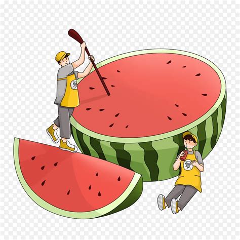 夏日避暑水果西瓜创意卡通png图片素材下载图片编号yjvdzdde 免抠素材网