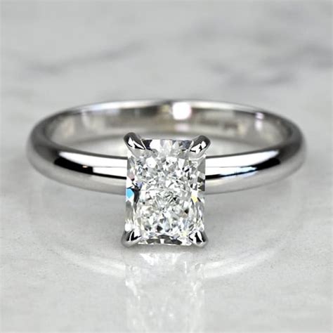 1 Carat Lab Created Radiant Diamond Solitaire Engagement Ring