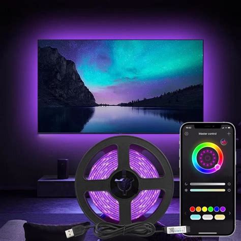 Ridgetube Ruban Led 3M Super Brillant App Smart Control Multicolore