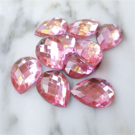 13x18 Light Pink Standard Teardrop 10pcs Happy Place Bling