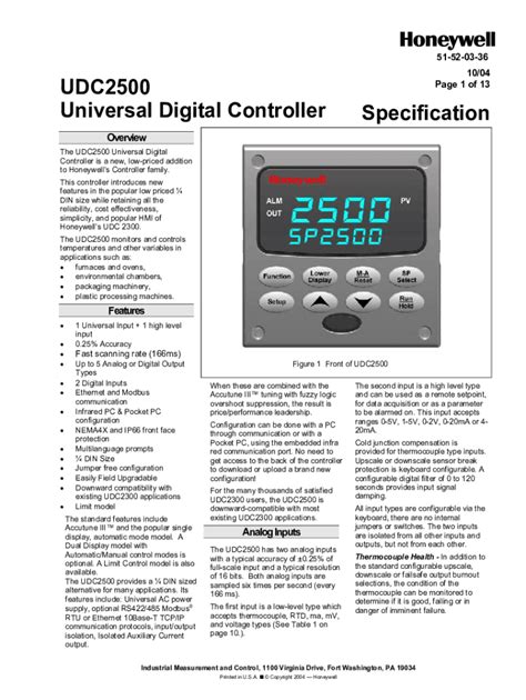 Fillable Online UDC Universal Digital Controller Specification Fax Email Print PdfFiller