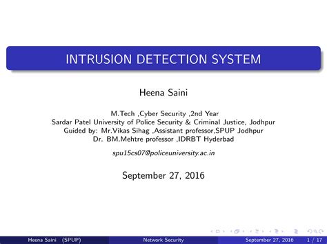 Intrusion Dectection System PPT