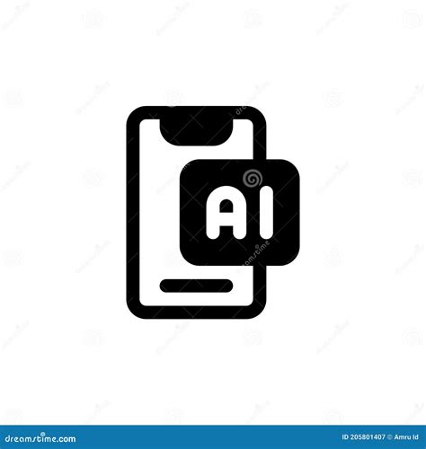 Smartphone Artificial Intelligence Glyph Icon Logo Vector Stock Vector Illustration Of