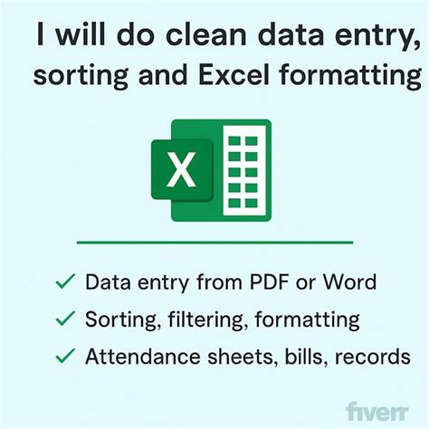 Do Clean Data Entry Sorting And Excel Formatting By Anish761 Fiverr