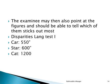 Test For Stereopsis Pptx
