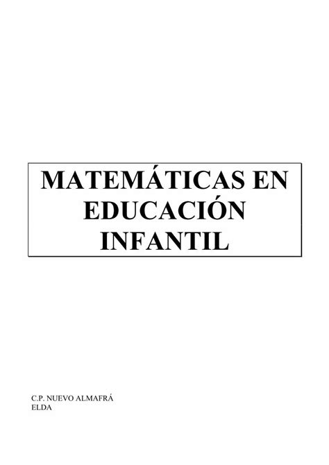 Pdf MatemÁticas En EducaciÓn Infantil · 2009 01 18 · Así Las