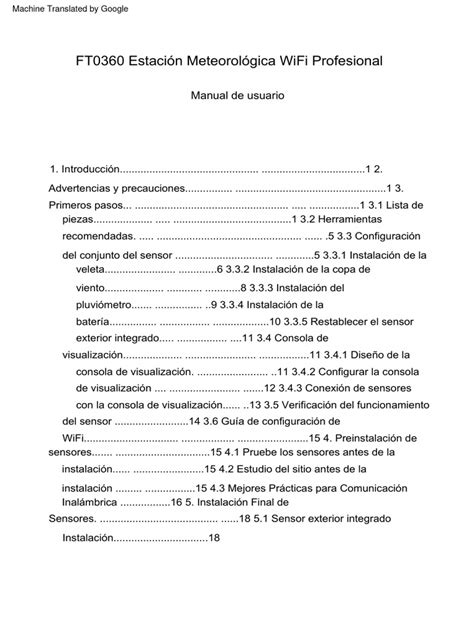 0360 025t Estacion Meteorologica En Español Pdf Calibración Sensor