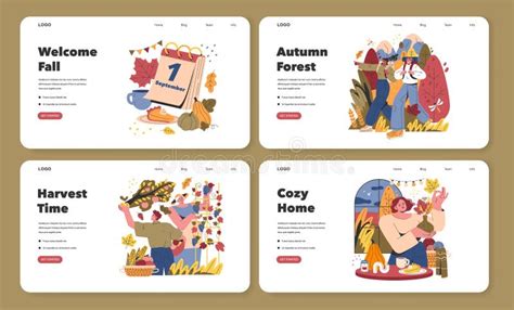 Welcome Fall Flat Vector Illustration Stock Vector Illustration Of Template Happiness 323456605