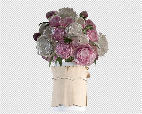 Premium Psd Red Roses In Vase In 3d Rendering Isolated