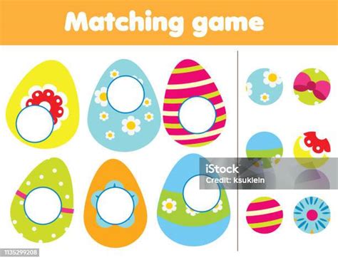 어린이 교육 게임을 일치 합니다 조각을 일치 하 고 사진을 완성 합니다 퍼즐 아이 활동 부활절 테마 아이에 대한 스톡 벡터 아트 및 기타 이미지 Istock