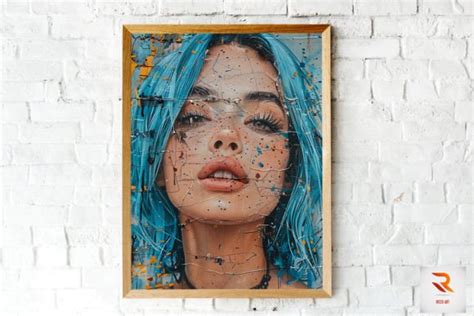 Blue Hair Girl Street Style Wall Art Bundle Bundle · Creative Fabrica