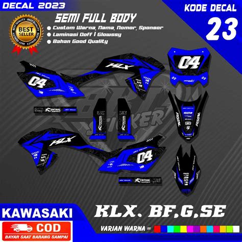 Jual Stiker Striping Variasi Lis Klx Bf G Sesemi Full Body Desain Racing Bkl23 Shopee