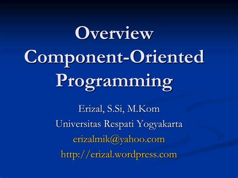 Ppt Overview Component Oriented Programming Powerpoint Presentation