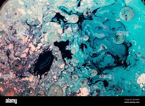 Abstract Art Blue Paint Mixture Bubbled Surface Stock Photo Alamy