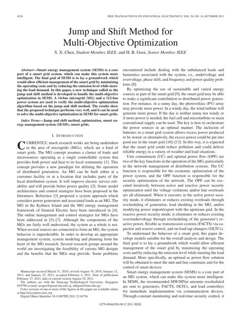 Pdf Jump And Shift Method For Multi Objective Optimization