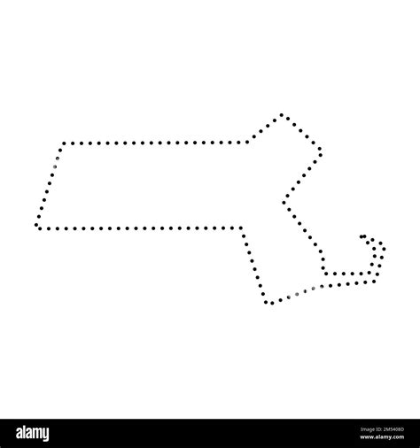 Massachusetts State Of United States Of America Usa Simplified Thick