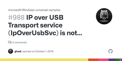 Ip Over Usb Transport Service Ipoverusbsvc Is Not Available · Issue