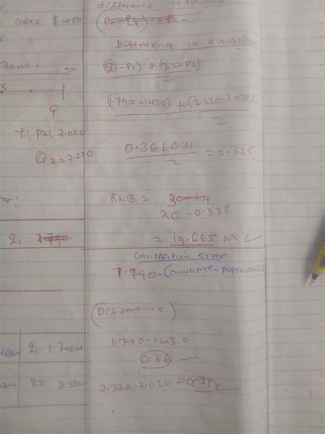 [solved] [determination And Adjustment Of Collimation Error] 1 A Two
