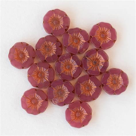 9mm Glass Flower Beads From The Czech Republic Funkyprettybeads