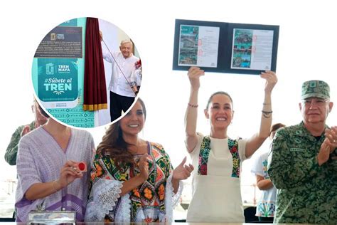 Sheinbaum recuerda el viaje que realizó con AMLO en la inauguración del Tren Maya