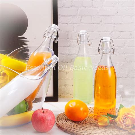 Flip Top Glass Bottle Swing Top Brewing Bottle Jar Container Airtight