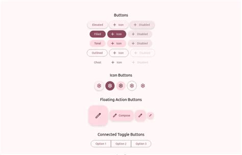 material 3 buttons [light] tailwind css example