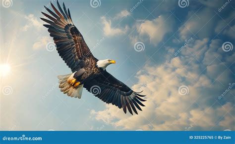 Majestic Bald Eagle Flight In Usa American National Symbol Independence