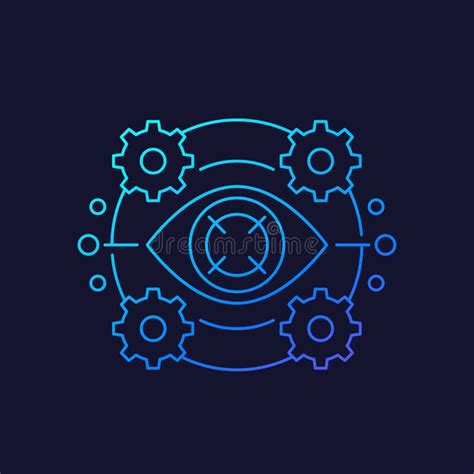 Machine Vision Computer Visual Recognition Icon Stock Vector