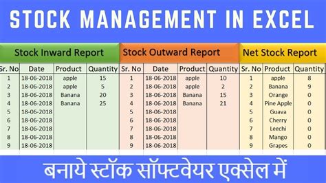 Stock Maintain Software In Excel Hindi YouTube