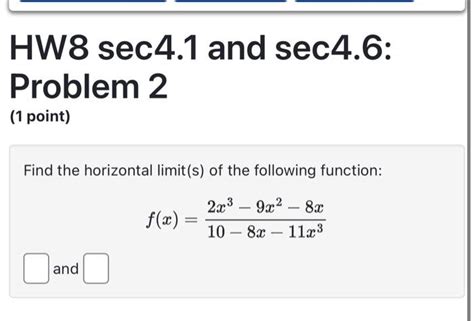 solved hw8 sec4 1 and sec4 6 problem 2 1 point find the