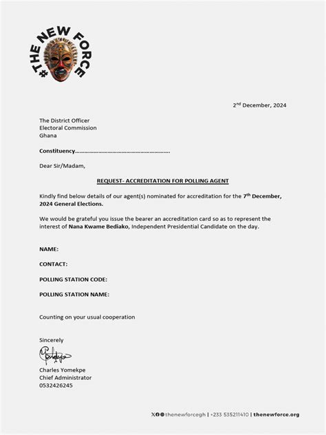 Polling Agent Accreditation Request Pdf