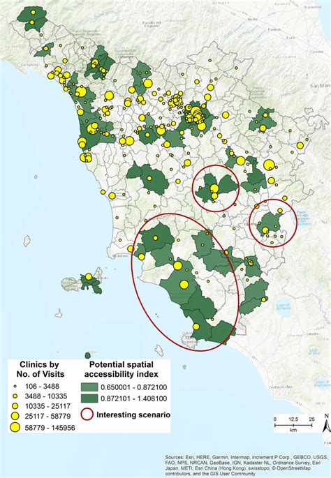 Municipalities Characterized By A Potential Spatial Accessibility Index Download Scientific