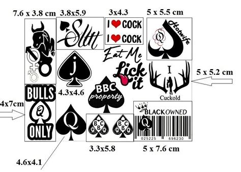 3 Sheets Set 13 Designs Queen Of Spades Temporary Tattoo Cuckold Jos Bbc Hotwife Ebay