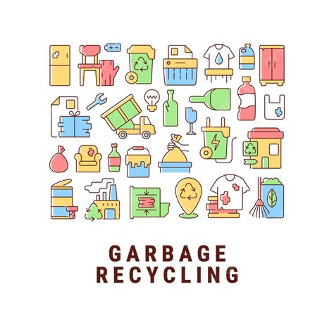 Headline Layout With Colorful Abstract Design For Recycling Garbage