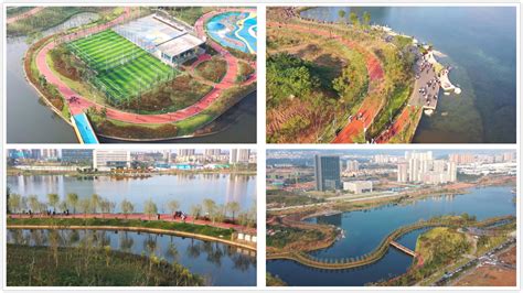 泸州渔子溪生态湿地公园航拍4k视频素材下载