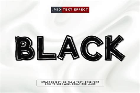 Premium Psd Editable Text Effect In Modern Style In Black