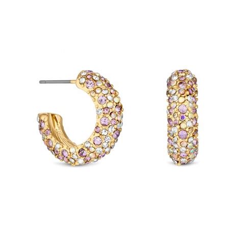 Mood Mood Gold Purple Ombre Crystal Hoop Earrings Jewellery From Jon