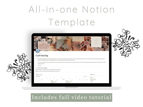 Cycle Syncing Period Planner Notion Template Period Tracker Period
